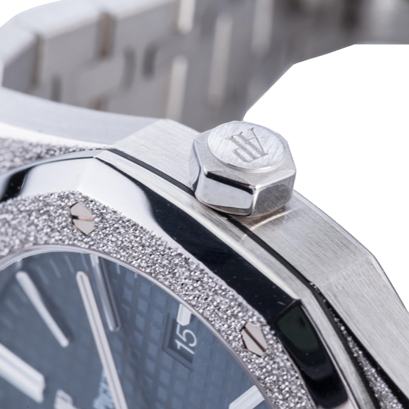 Audemars Piguet Royal Oak 41mm Frosted Blue Dial White Gold Watch ...