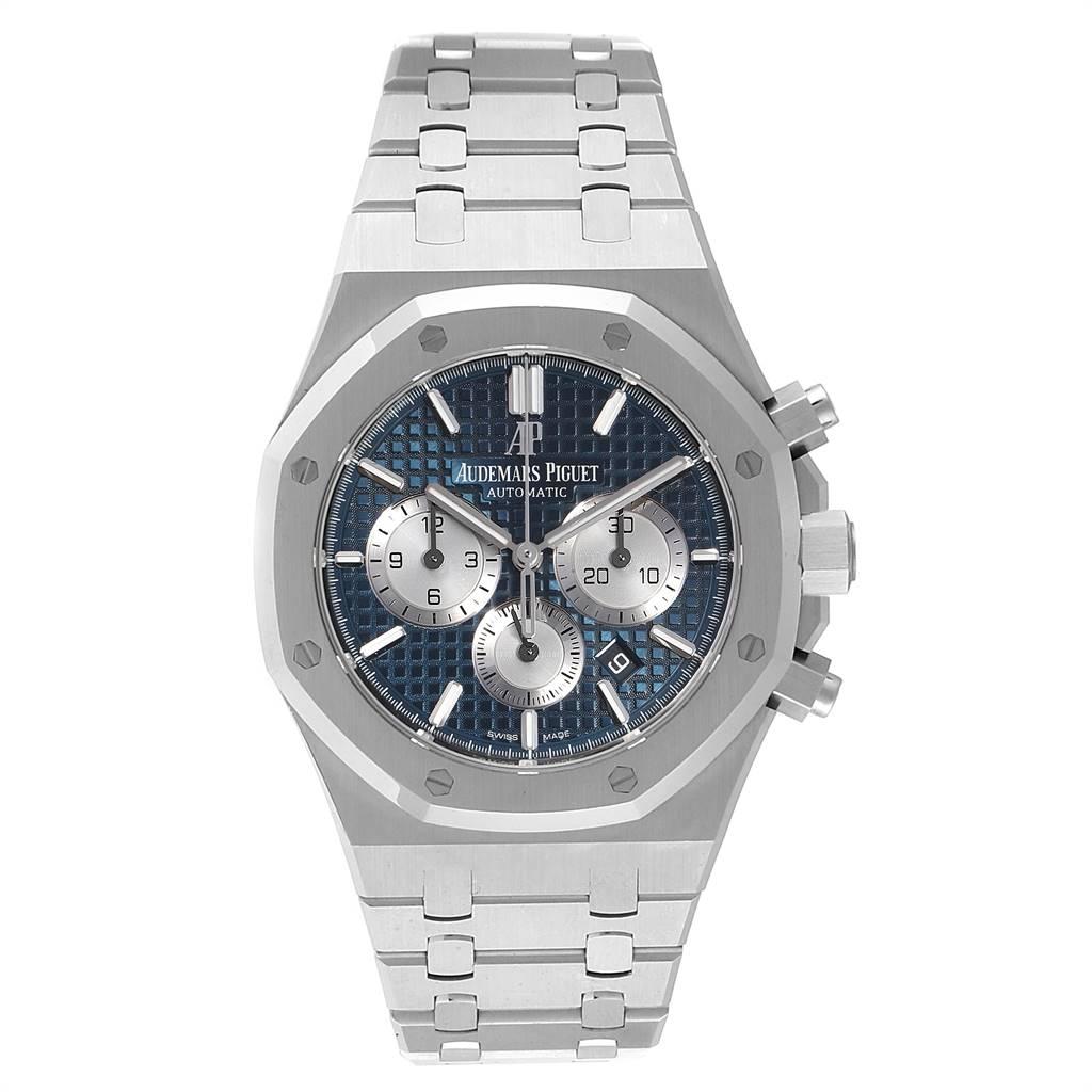 Audemars Piguet Royal Oak Blue Dial Chronograph Men's Watch 26331ST Box ...
