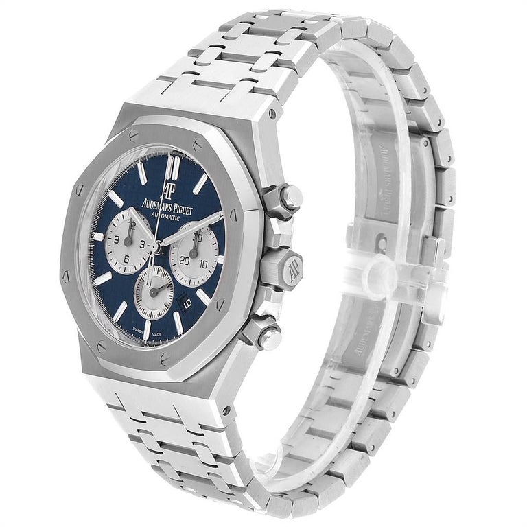 Audemars Piguet Royal Oak Blue Dial Chronograph Men's Watch 26331ST Box ...