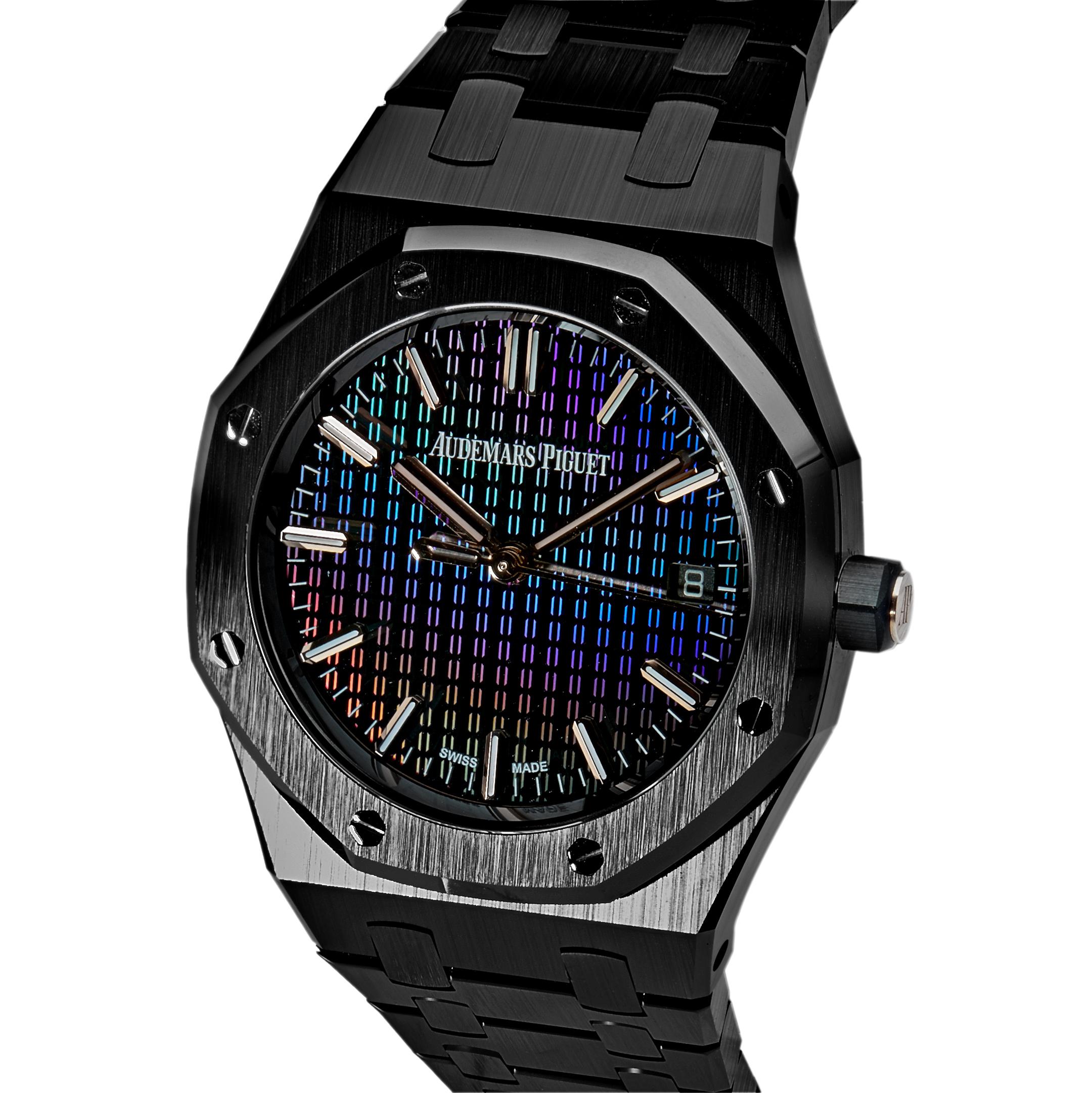 Audemars Piguet Royal Oak Carolina Bucci Black Ceramic Rainbow Dial ...