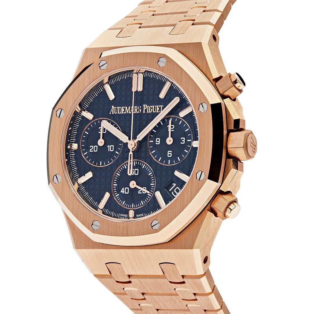 Audemars Piguet Royal Oak Chrono "50th Anniversary" Rose Gold Blue Dial ...