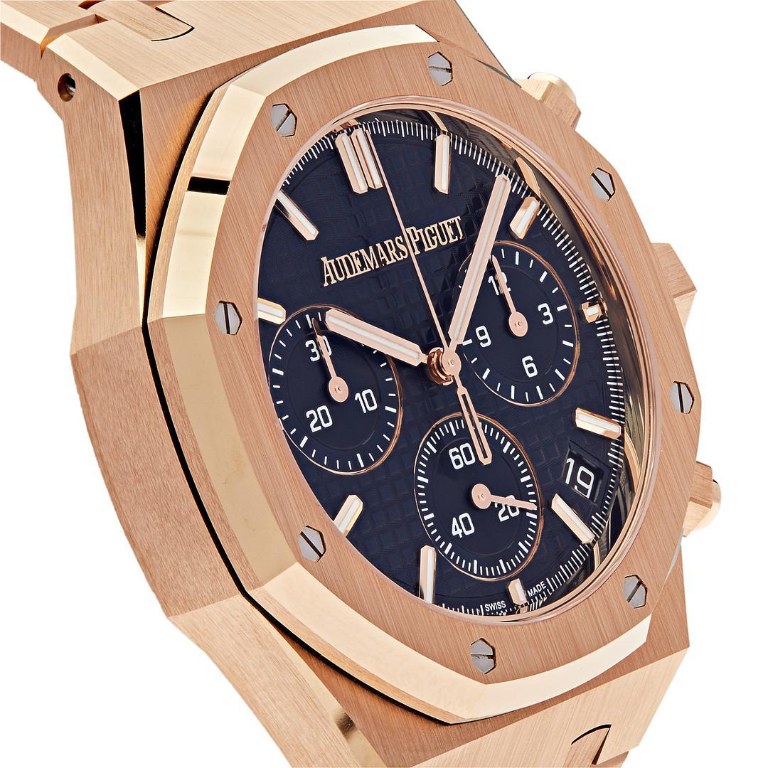 Audemars Piguet Royal Oak Chrono "50th Anniversary" Rose Gold Blue Dial ...