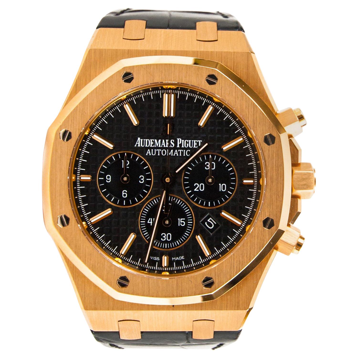 Audemars Piguet Royal Oak Purple Dial White Frosted Gold Watch 26331BC ...