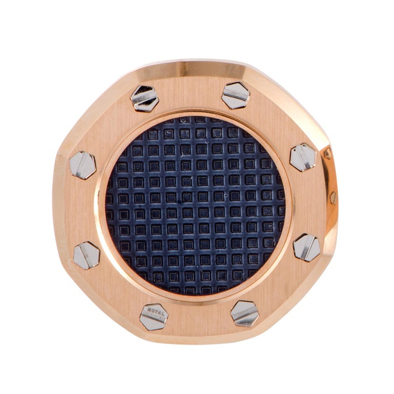 Audemars Piguet Royal Oak Dark Blue Tapisserie Rose Gold Octagonal ...