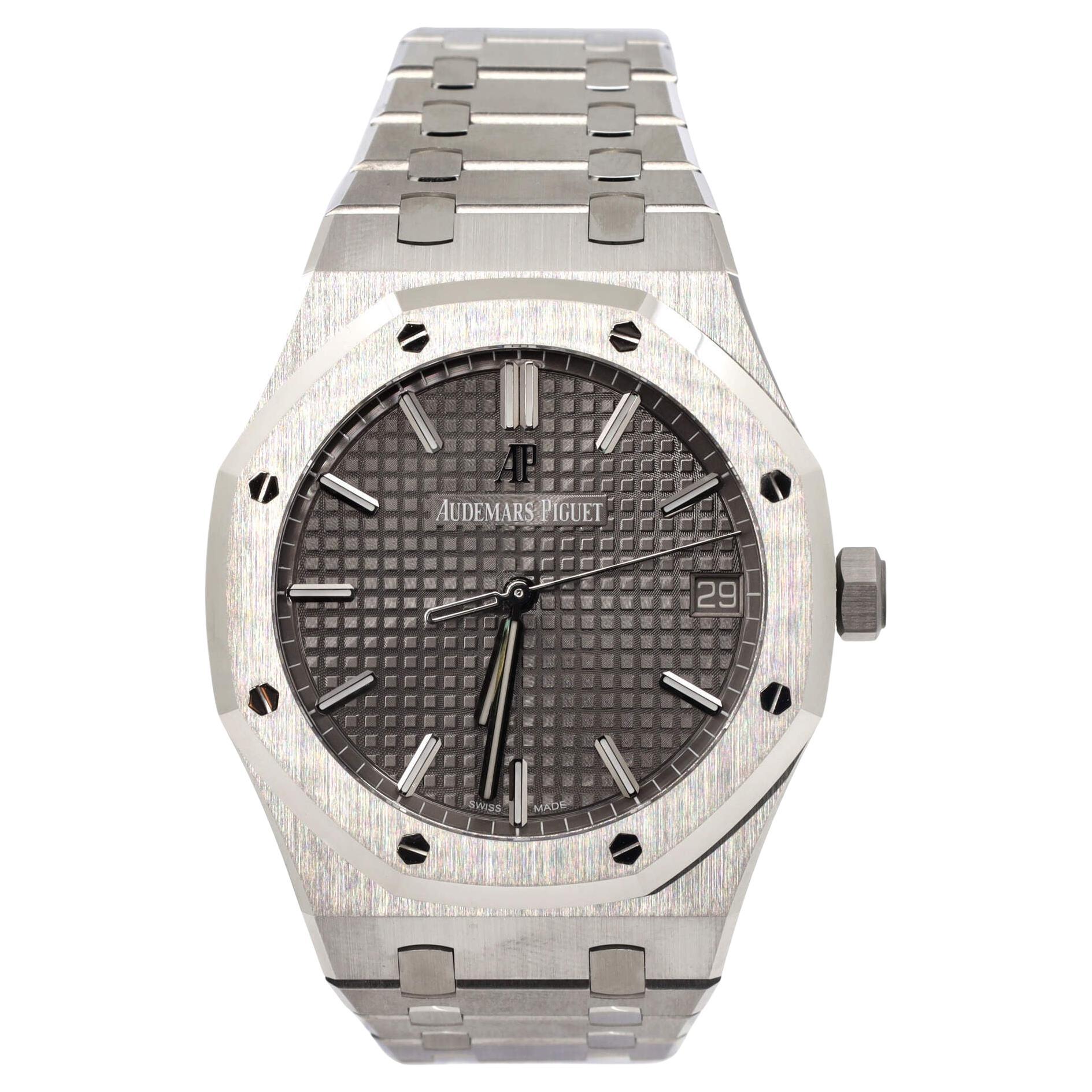 Audemars Piguet Royal Oak Date Military Dial Automatic Watch Stainless ...
