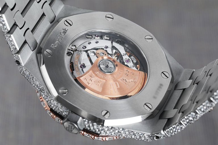 Audemars Piguet Royal Oak Iced Out Custom Two Tone Rose Gold Diamond ...