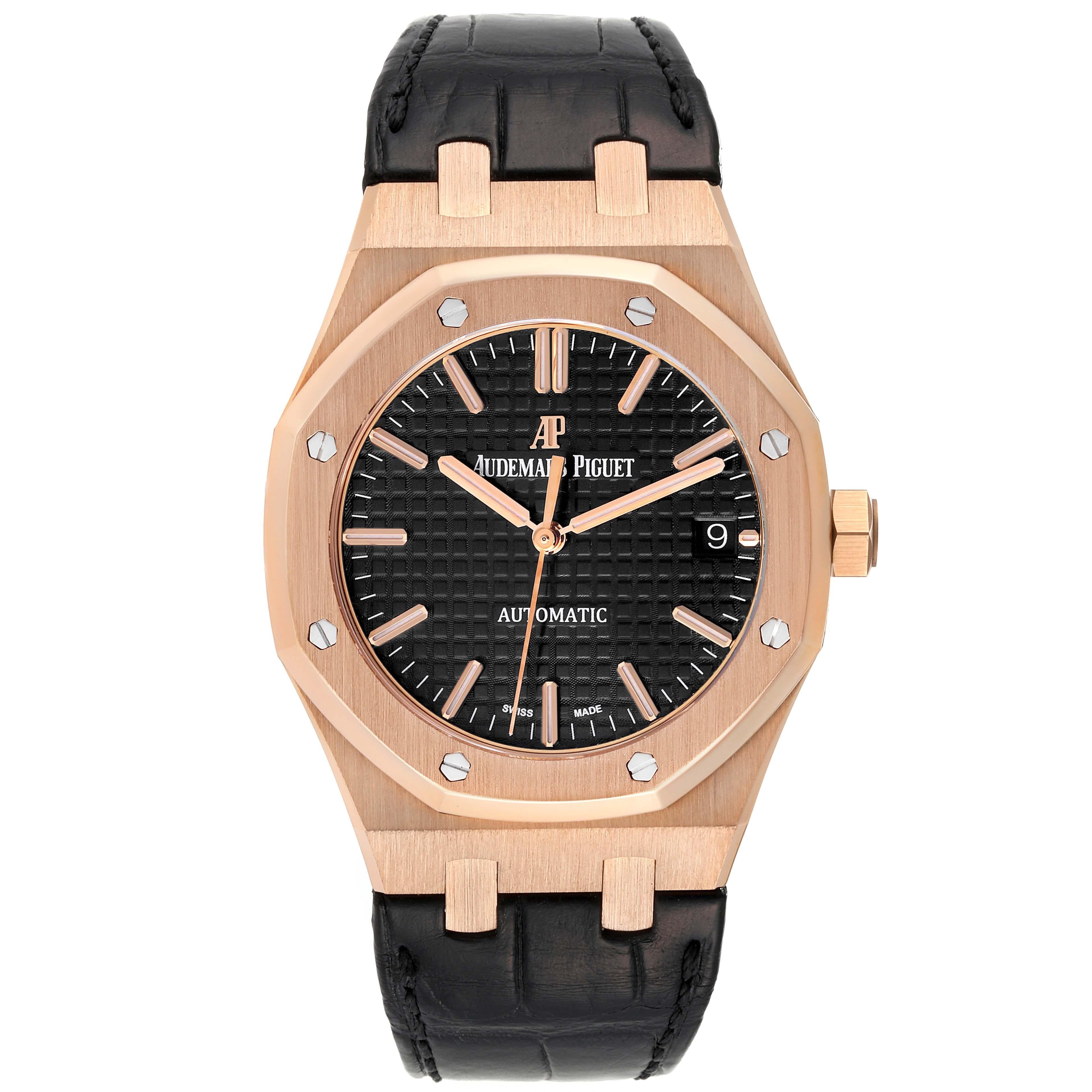 Audemars Piguet Royal Oak Midsize Rose Gold Mens Watch 15450OR Box ...