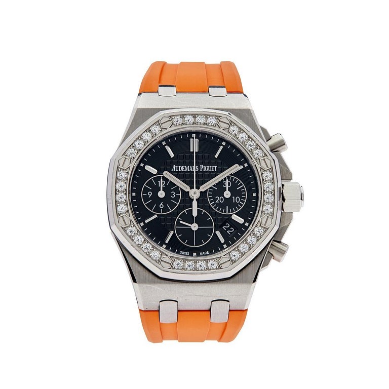 Audemars Piguet Royal Oak Offshore Steel Black Dial Diamond Bezel ...