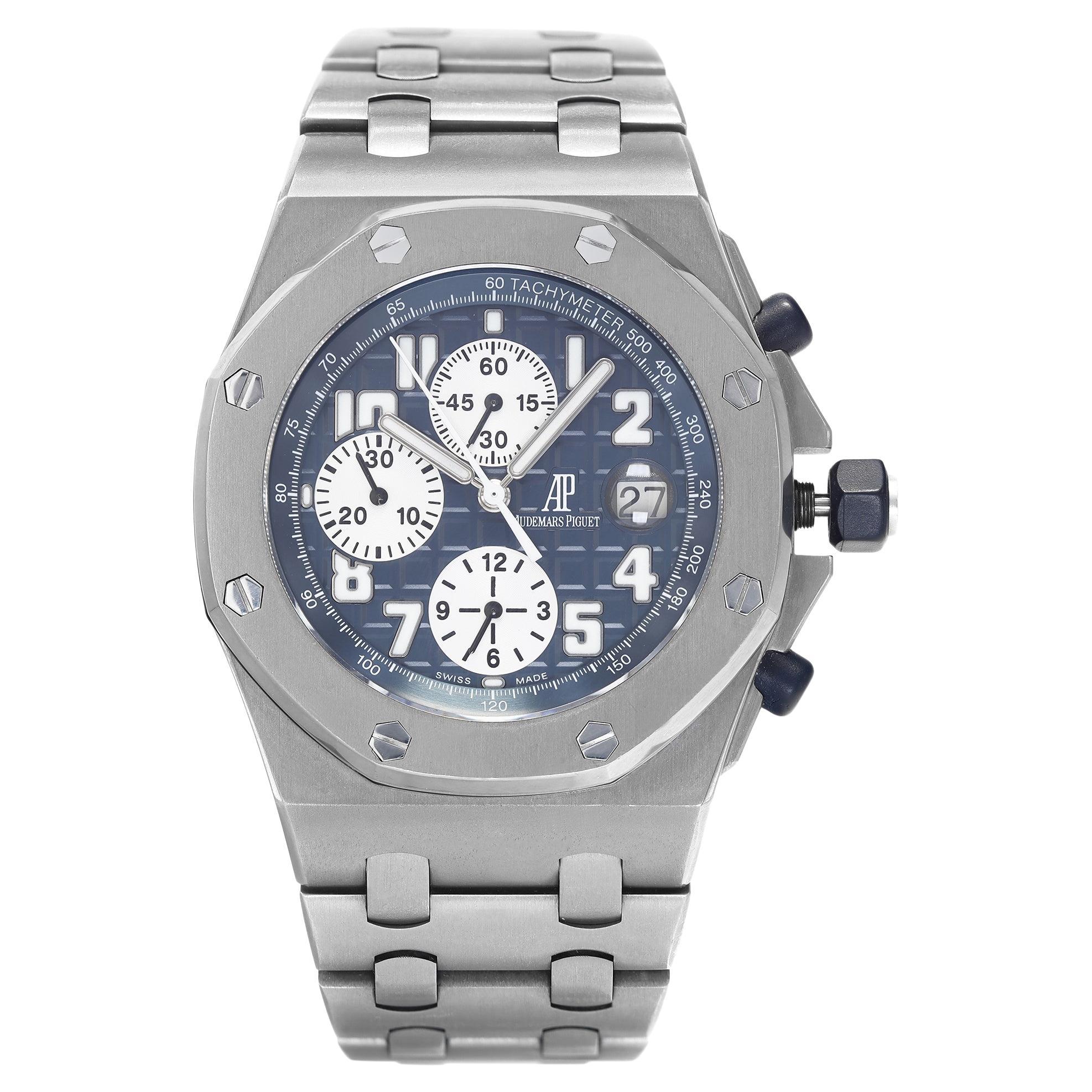 Audemars Piaget Royal Oak Offshore Titanium Blue Dial Watch 26420TI.OO ...