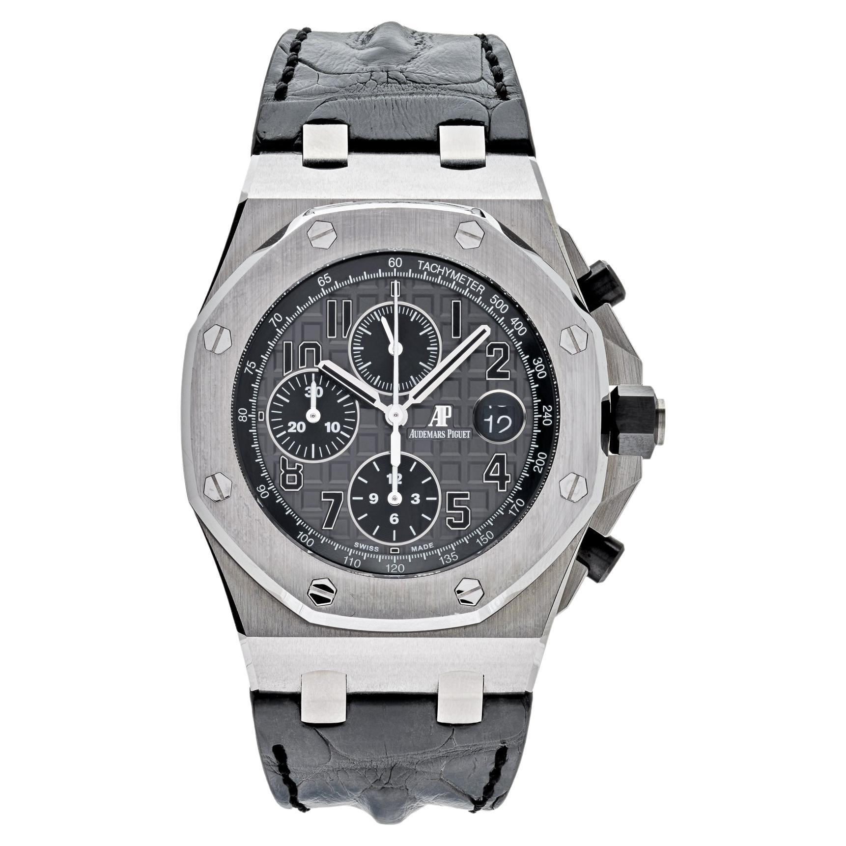 Audemars Piguet Royal Oak Offshore Chronograph Stahl-Silber-Zifferblatt ...