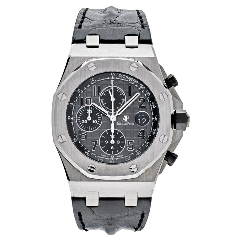 Audemars Piguet Montre chronographe Royal Oak Offshore en acier gris 42 ...