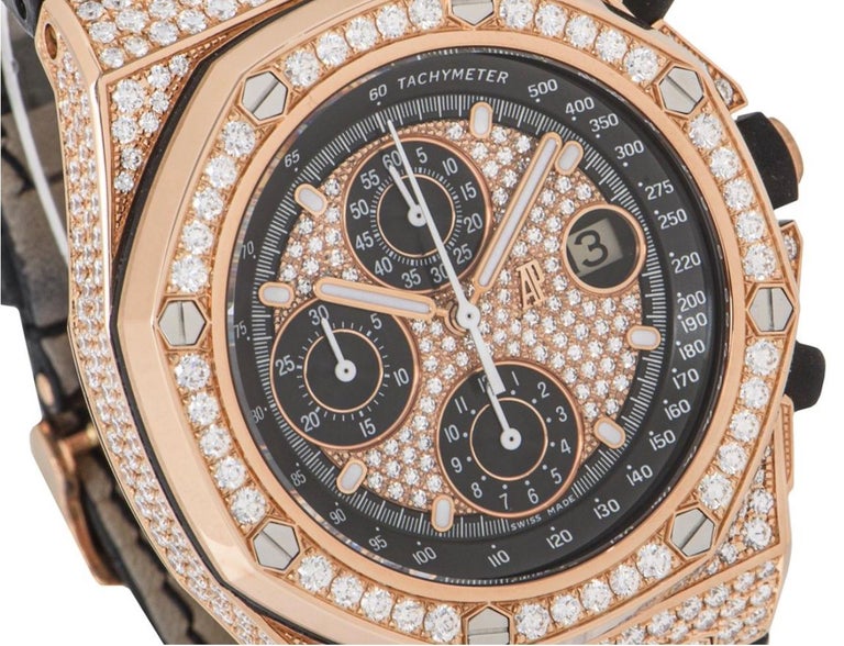 Audemars Piguet Royal Oak Offshore Rose Gold Diamond Set Watch For Sale ...