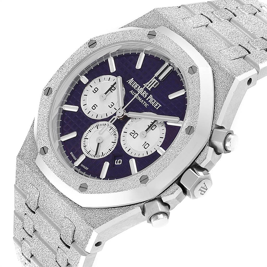 Audemars Piguet Royal Oak Purple Dial White Frosted Gold Watch 26331BC ...