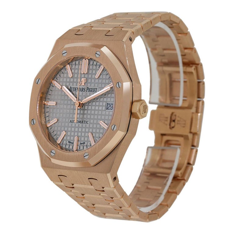 Audemars Piguet Royal Oak Rose Gold Grey Dial Watch 15450OR.OO.1256OR ...