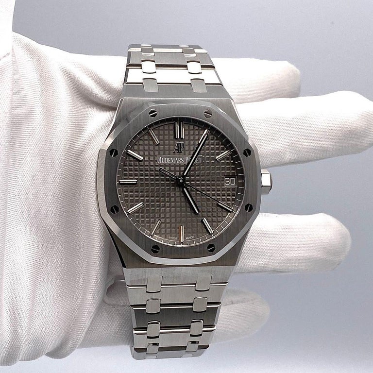 Audemars Piguet Royal Oak Selbstaufzugsstahl-Zifferblatt aus grauem ...