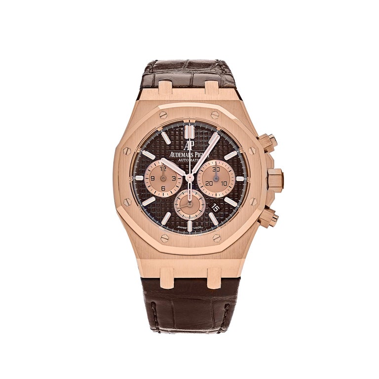 Audemars Piguet Royal Oak Selfwinding Chronograph Rose Gold Brown ...