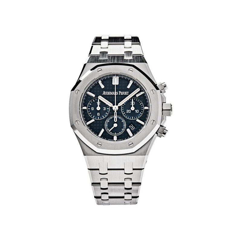 Selfwinding-Chronograph aus Royal Oak von Audemars Piguet, Stahlblaues ...