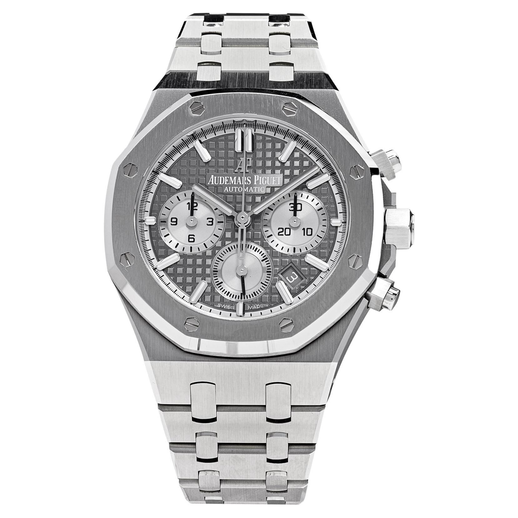Audemars Piguet Royal Oak Silver Iced Out Diamond Selfwinding Watch For ...