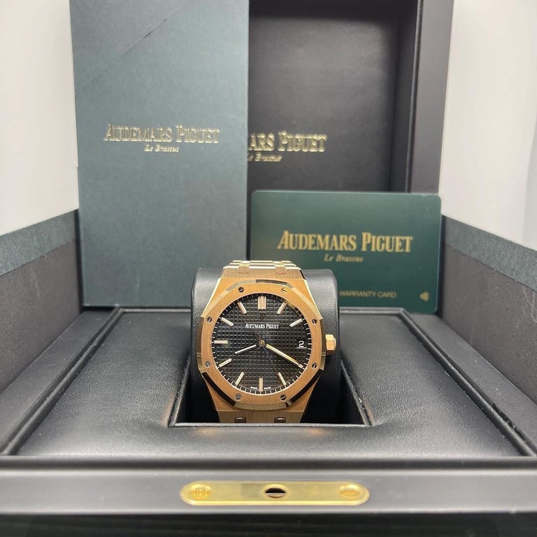 Audemars Piguet Royal Oak Selbstaufzug Roségold Schwarzes Zifferblatt ...