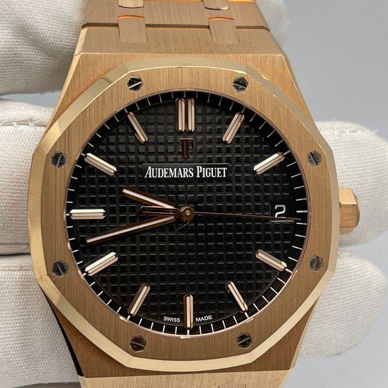 Audemars Piguet Royal Oak Selfwinding Rose Gold Black Dial 15500R 2019 ...