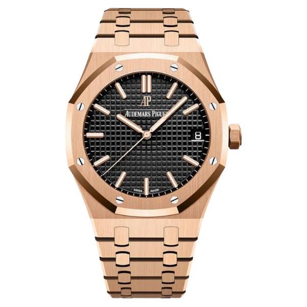 Audemars Piguet Royal Oak Selfwinding Rose Gold Black Dial 41mm 15500OR ...