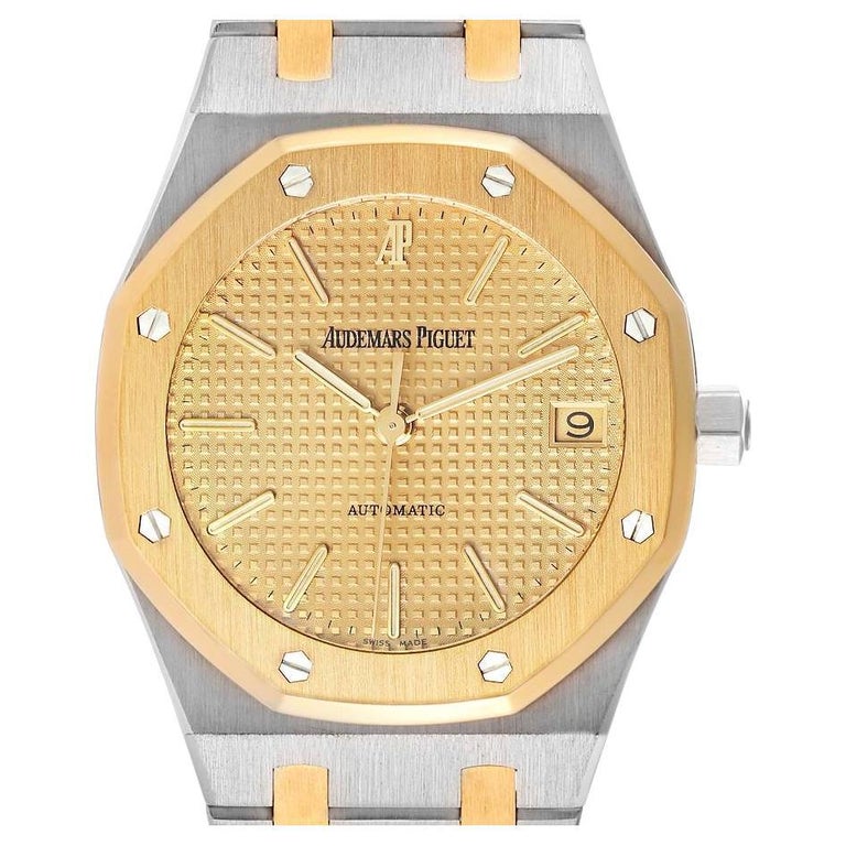 Audemars Piguet Royal Oak Steel Yellow Gold Champagne Dial Mens Watch ...