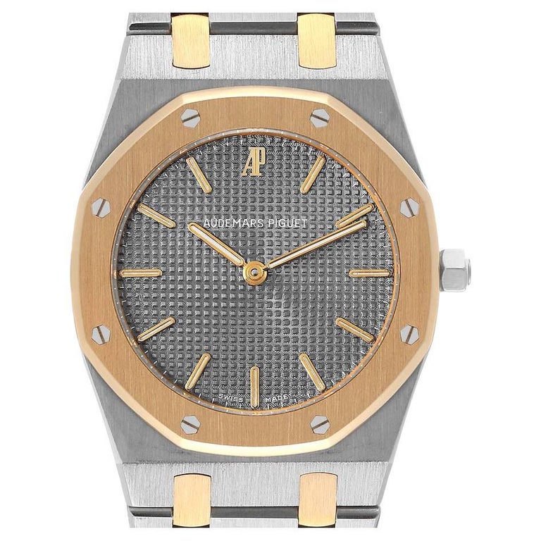 Audemars Piguet Royal Oak Steel Yellow Gold Grey Dial Mens Watch ...