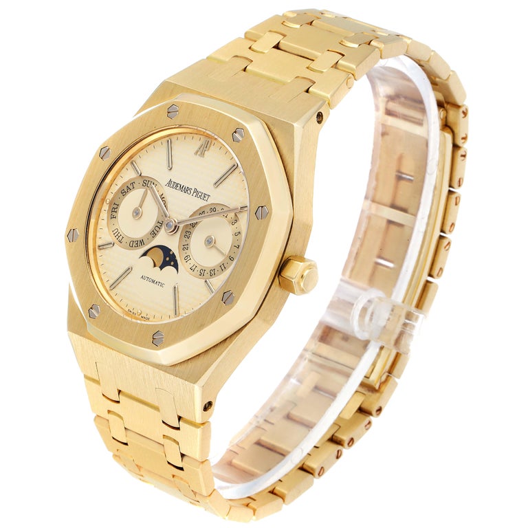 Audemars Piguet Royal Oak Yellow Gold Day Date Moonphase Mens Watch ...