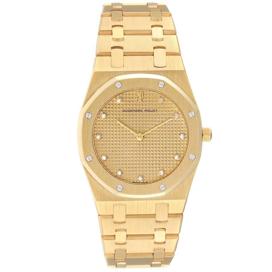 Audemars Piguet Royal Oak Yellow Gold Diamond Mens Watch 56303 Box ...