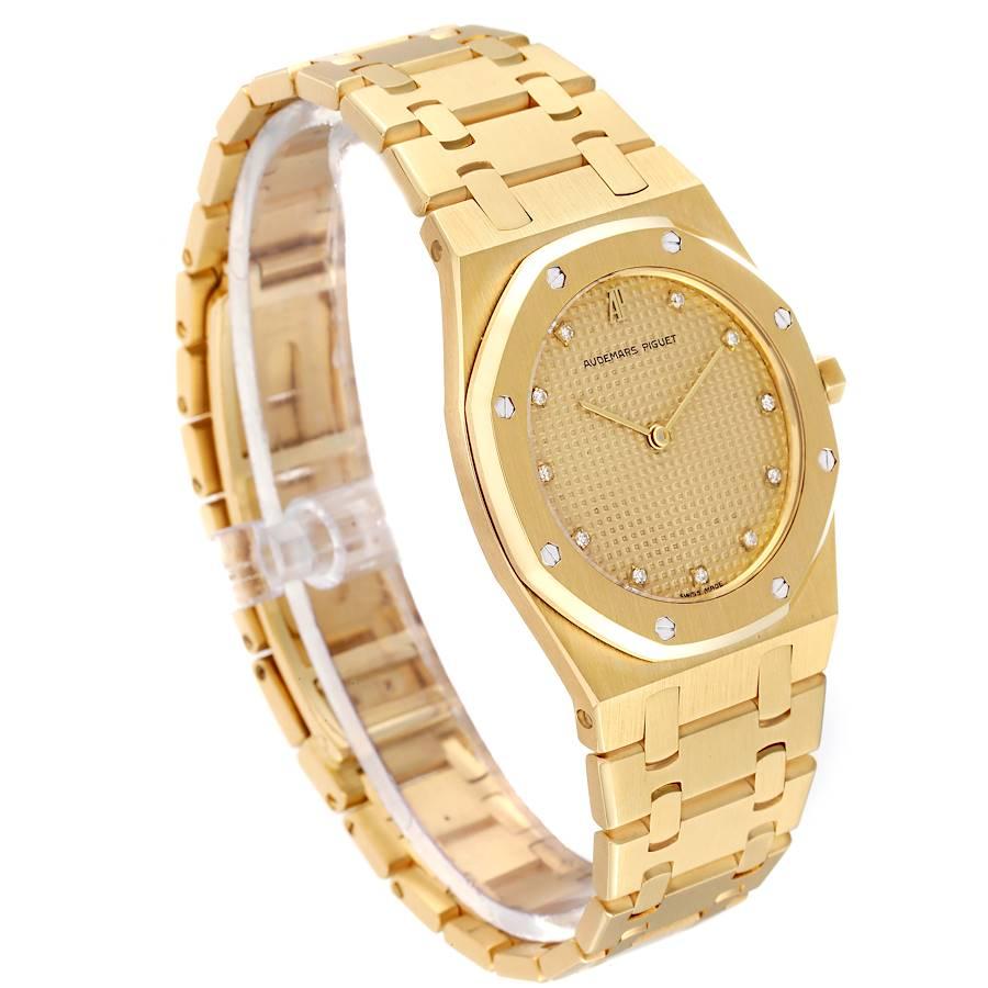 Audemars Piguet Royal Oak Yellow Gold Diamond Mens Watch 56303 Box ...