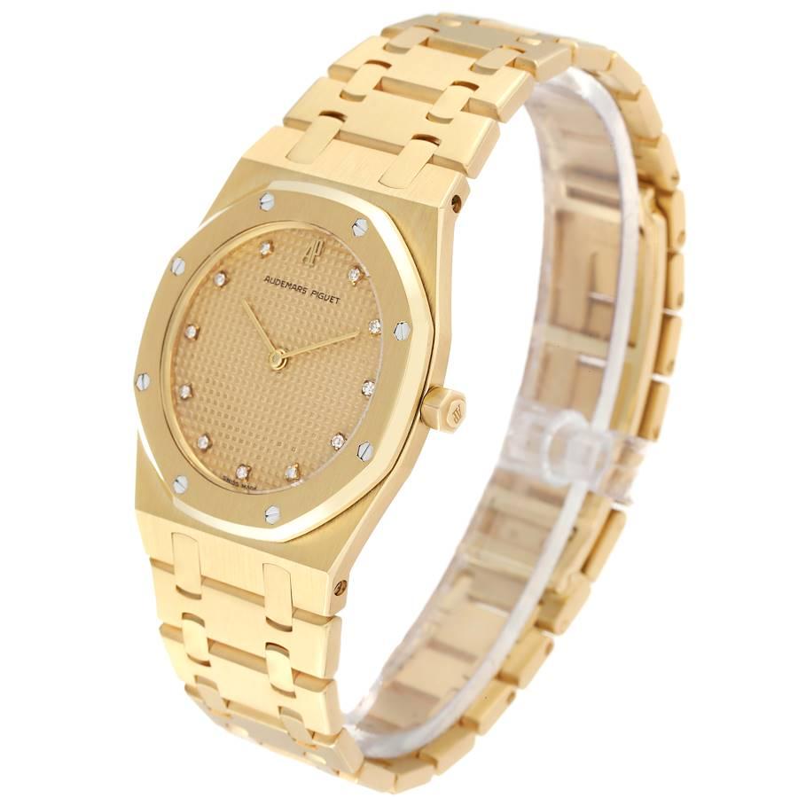 Audemars Piguet Royal Oak Yellow Gold Diamond Mens Watch 56303 Box ...