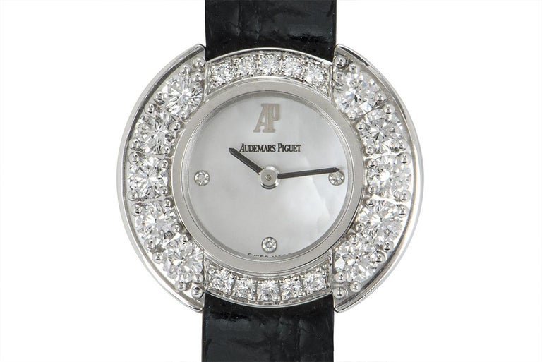 Audemars Piguet Unworn Dress Cocktail Watch 18 Karat White Gold Diamond ...