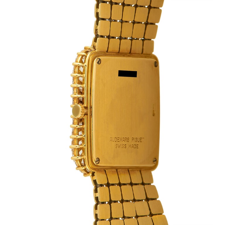 Audemars Piguet Vintage 18 Karat Yellow Gold Baguette Diamond Bezel ...
