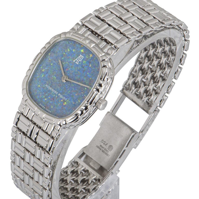 Audemars Piguet White Gold Blue Opal Dial Cocktail Dress Watch at 1stDibs