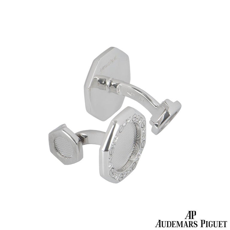 Audemars Piguet White Gold Diamond Royal Oak Cufflinks at 1stDibs ...