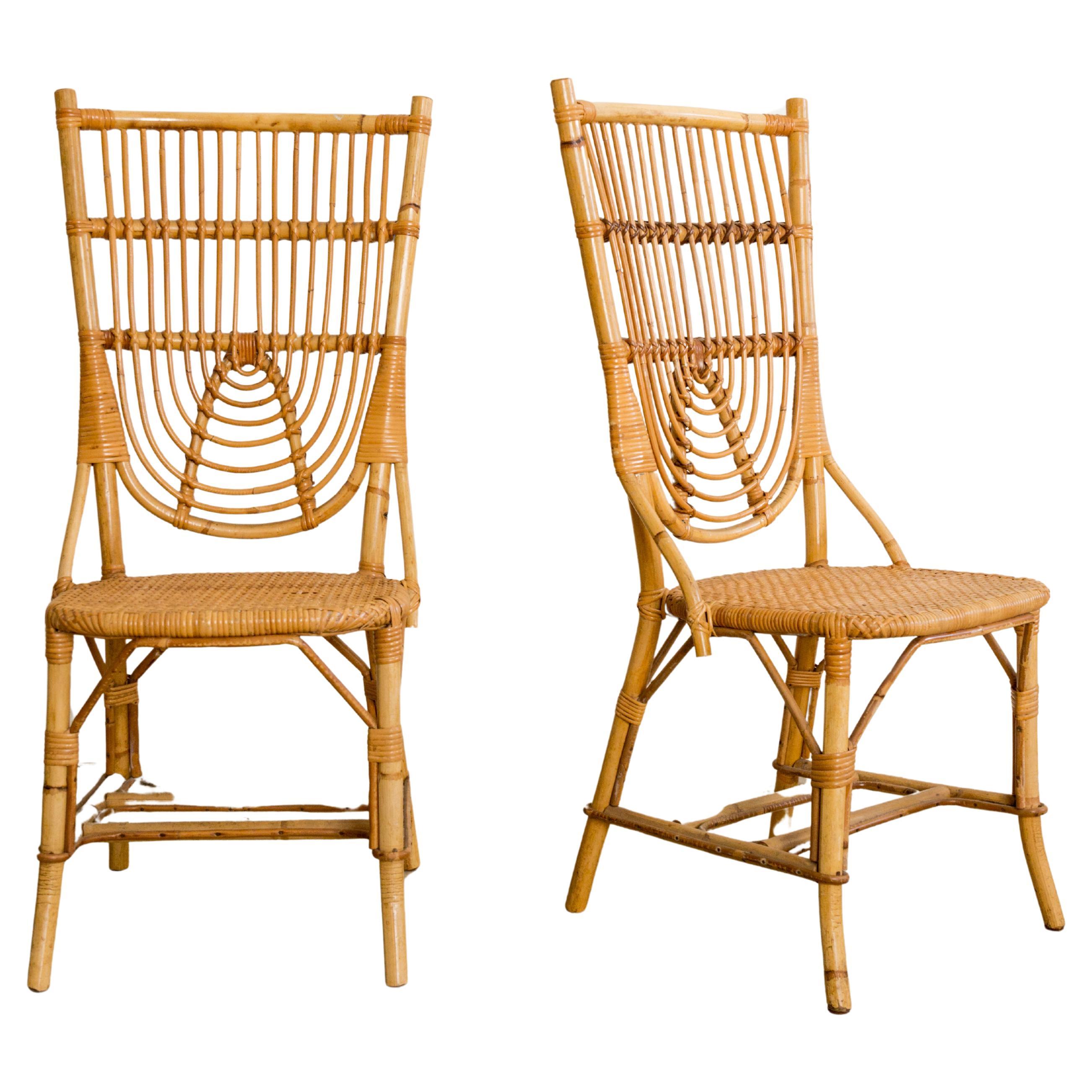 Primitive Bamboo Shoot Side Chairs For Sale at 1stDibs