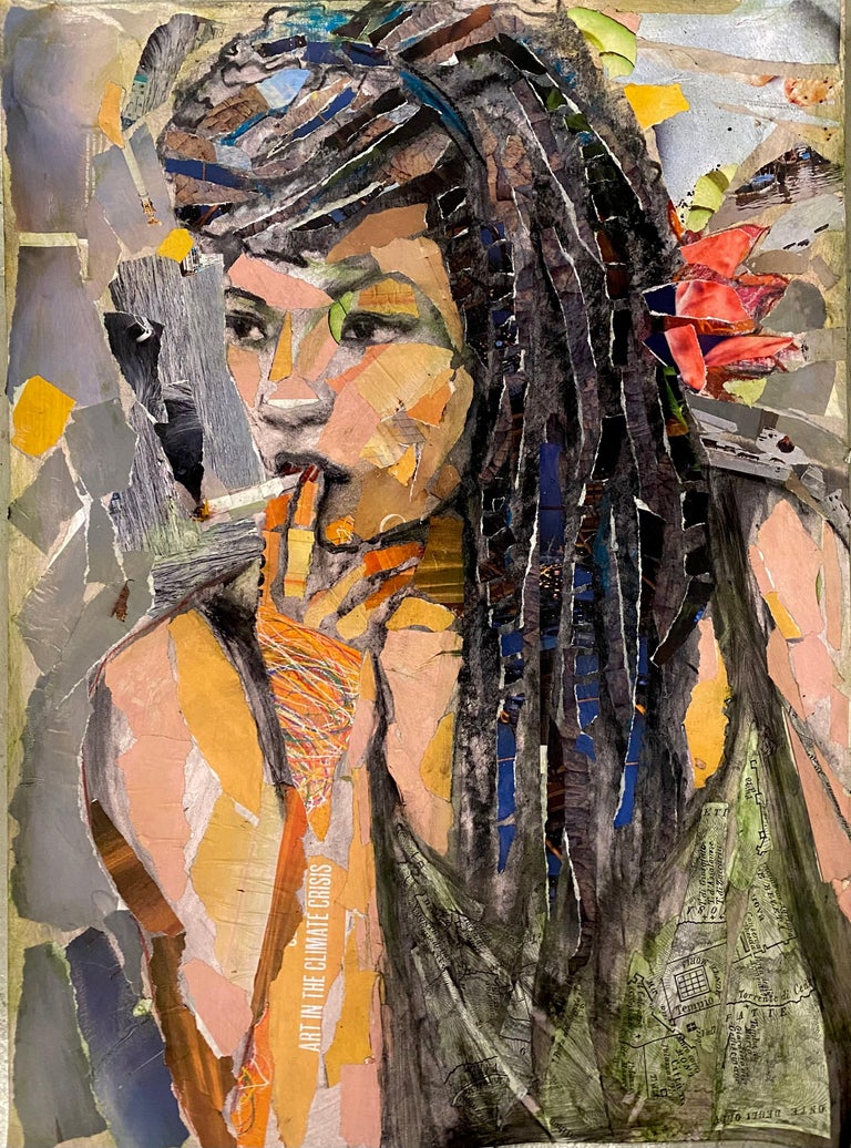 Audrey Anastasi - Smoke, collage woman with cigarette female, patterns ...