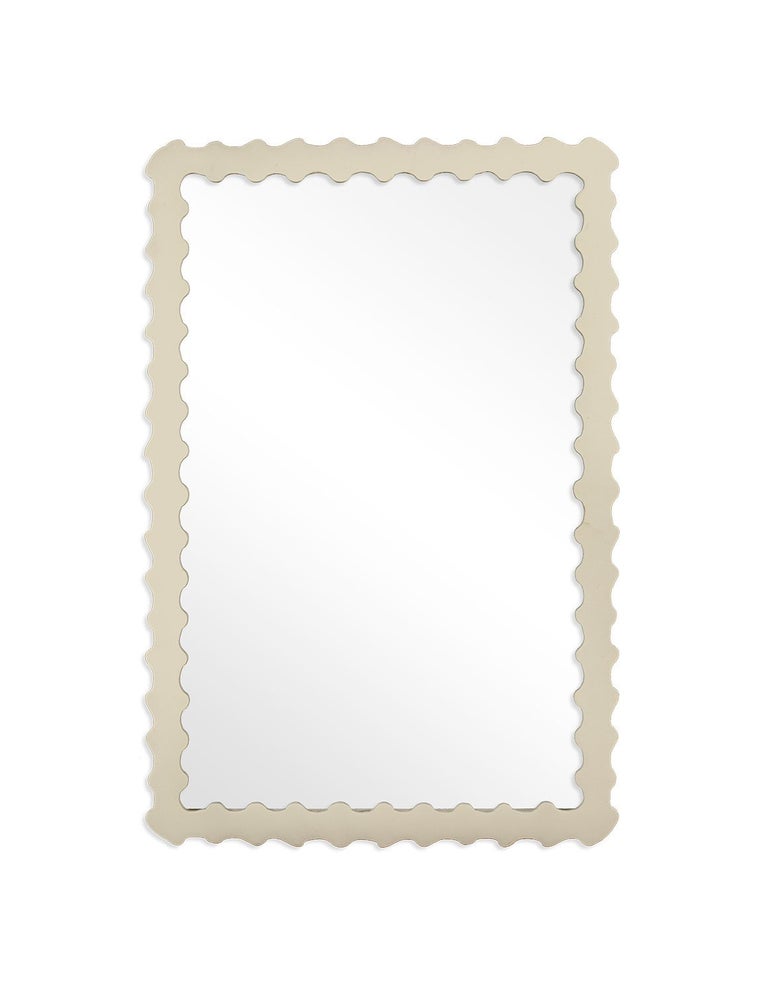 Audubon Bamboo Rectangle Mirror in Delaware Putty For Sale at 1stDibs