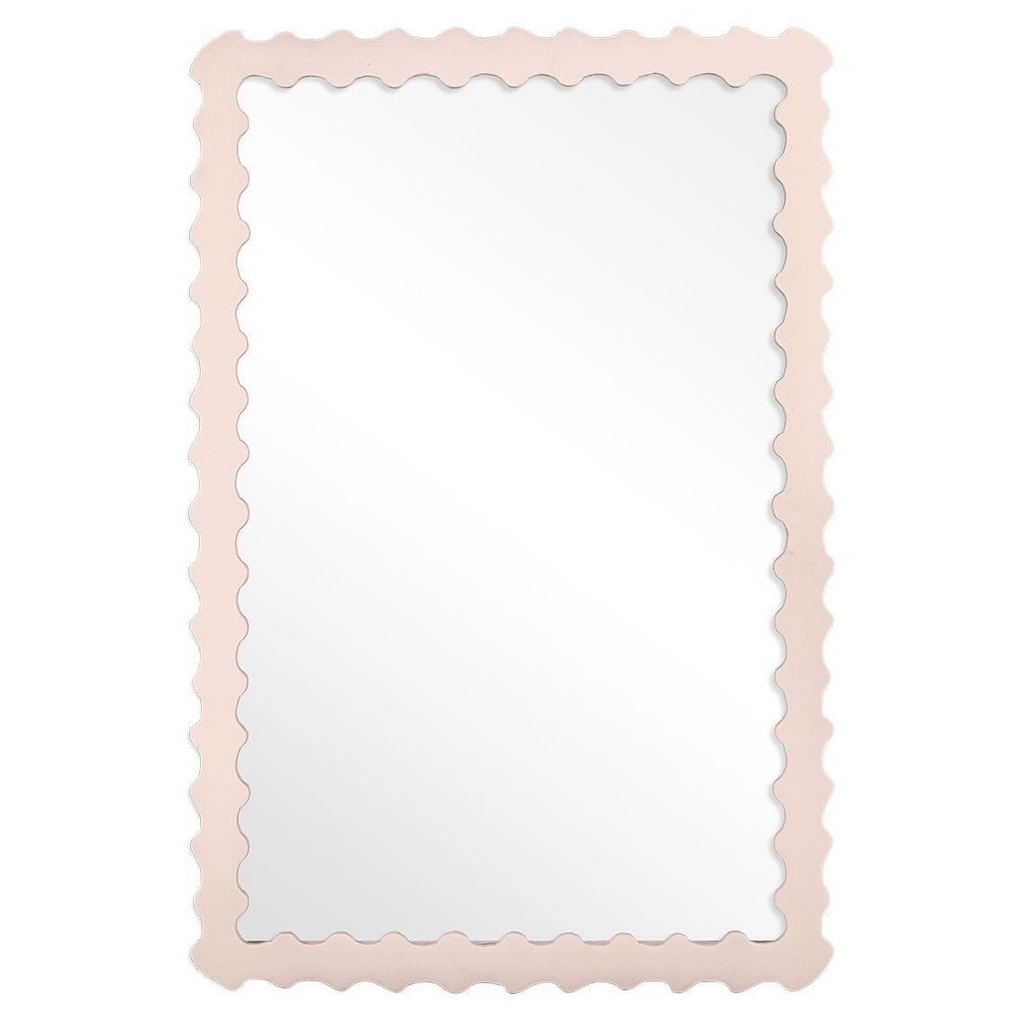 Audubon Bamboo Rectangle Mirror in Pink Ground For Sale at 1stDibs