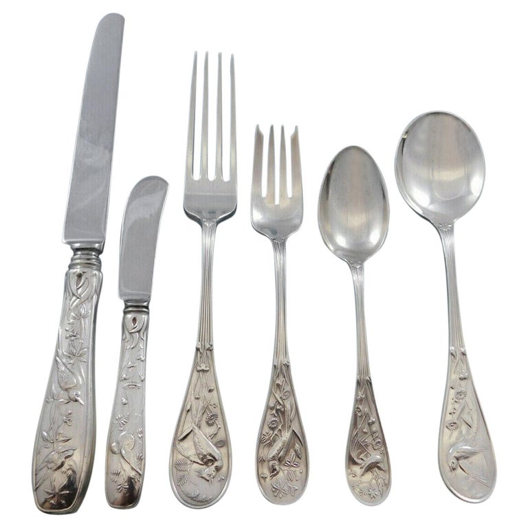 Audubon by Tiffany and Co Sterling Silver Flatware Set Dinner Service ...