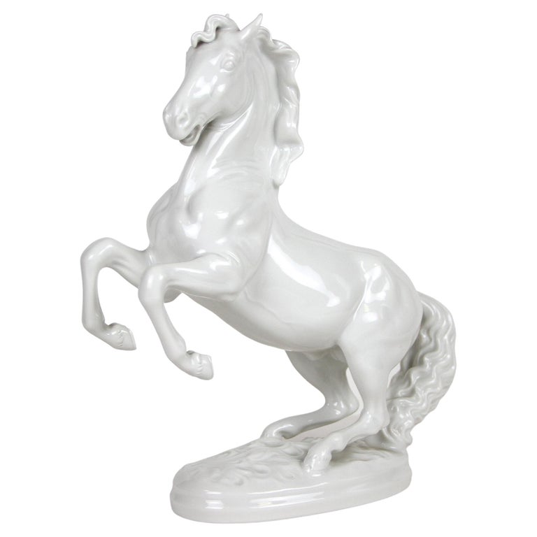 Augarten Porcelain Horse Sculpture by Augarten Vienna, Austria circa ...