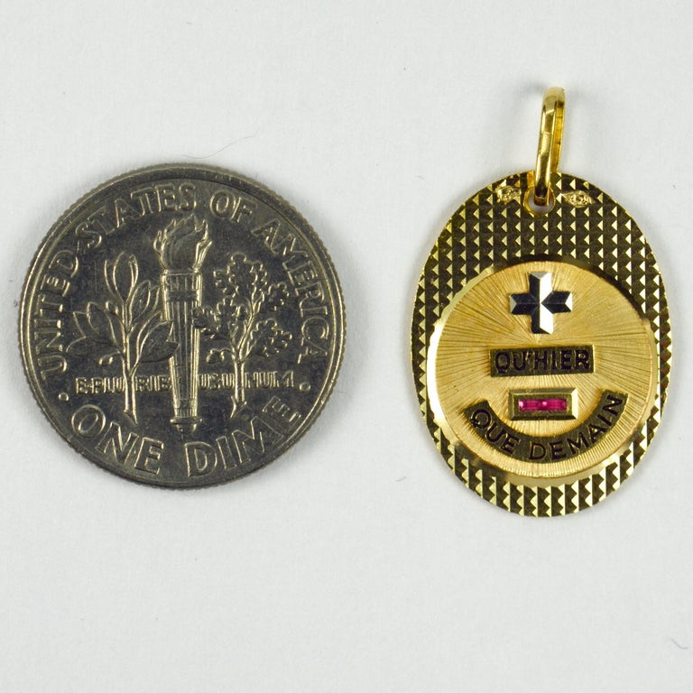 Augis French More Than Yesterday Ruby 18K Yellow White Gold Love Charm ...