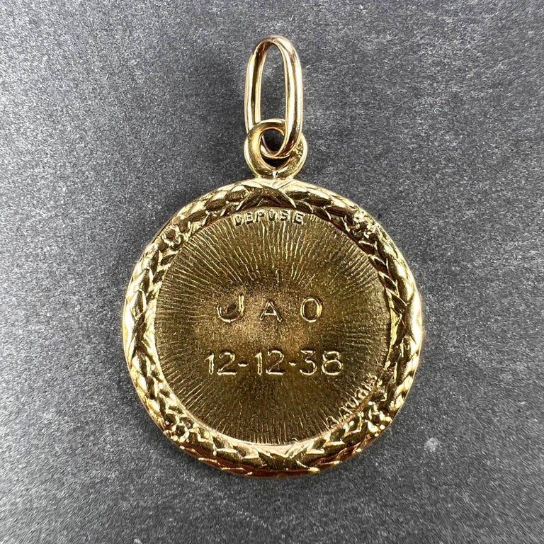 Augis French Plus Hier Ruby Diamond 18K Yellow Gold Love Charm Pendant ...