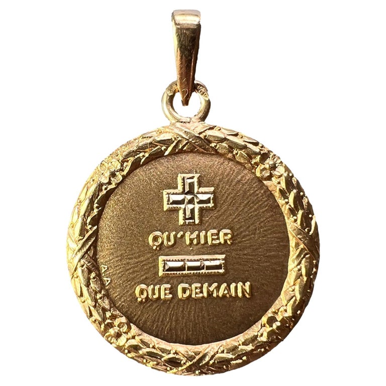 Augis French Plus Qu’hier 18K Yellow White Gold Love Charm Pendant For ...