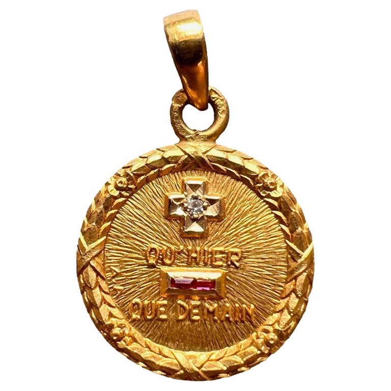 Augis French Plus Qu'Hier Pendentif breloque d'amour en or jaune 18 ...