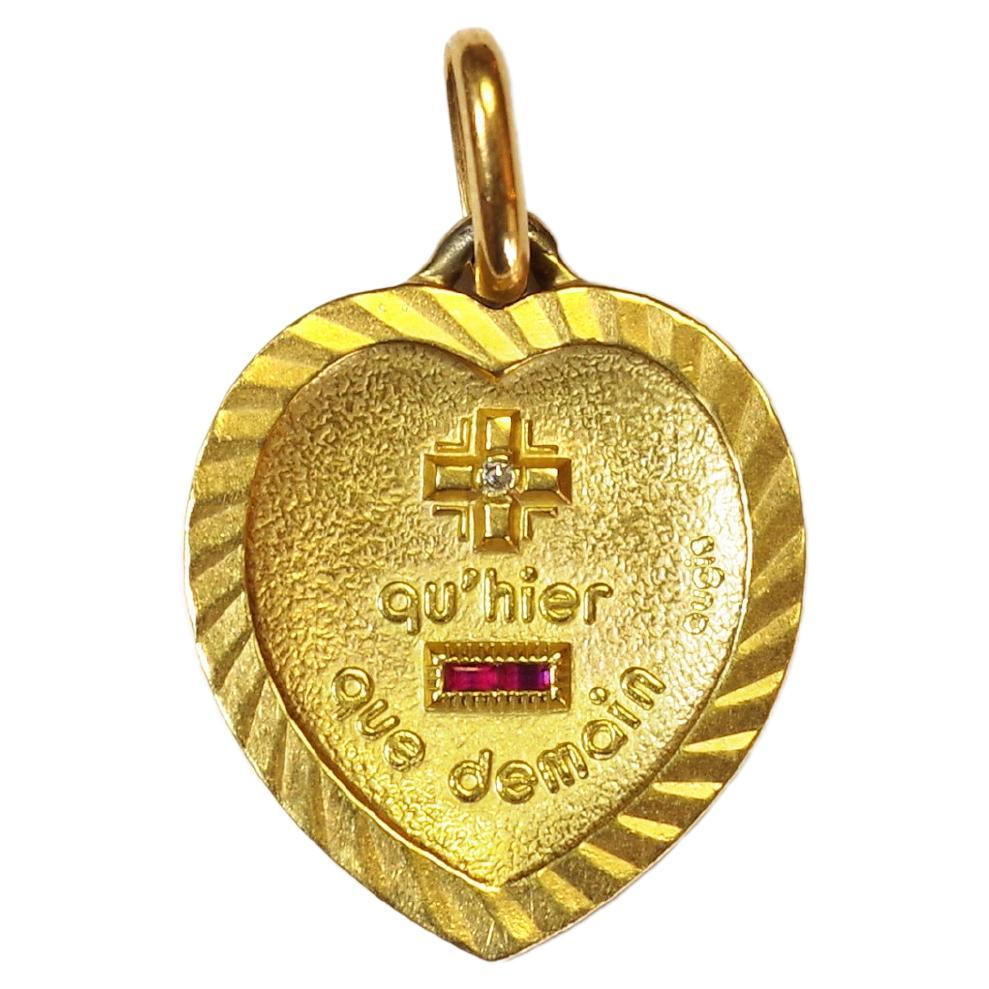 Augis French More Than Yesterday 18 Karat Yellow Gold Love Heart Charm ...