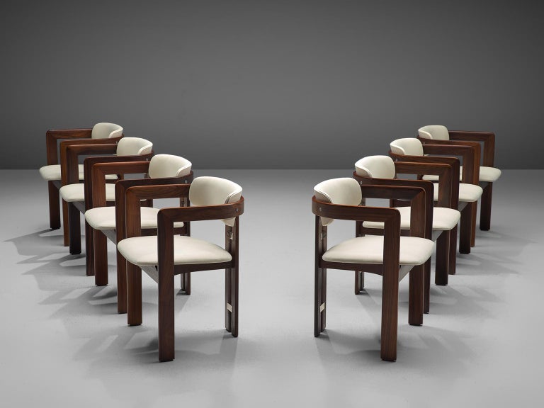 Augosto Savini Set of Ten 'Pamplona' Chairs with Rosewood Frame for ...