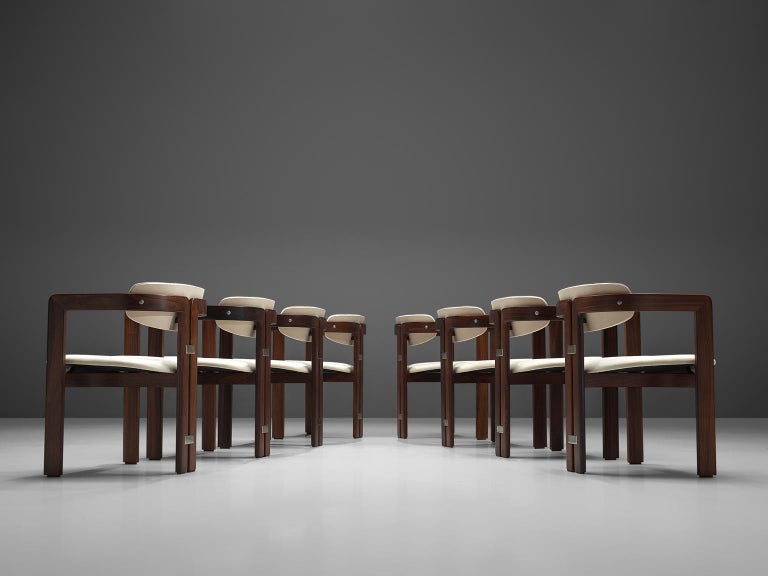 Augosto Savini Set of Ten 'Pamplona' Chairs with Rosewood Frame for ...