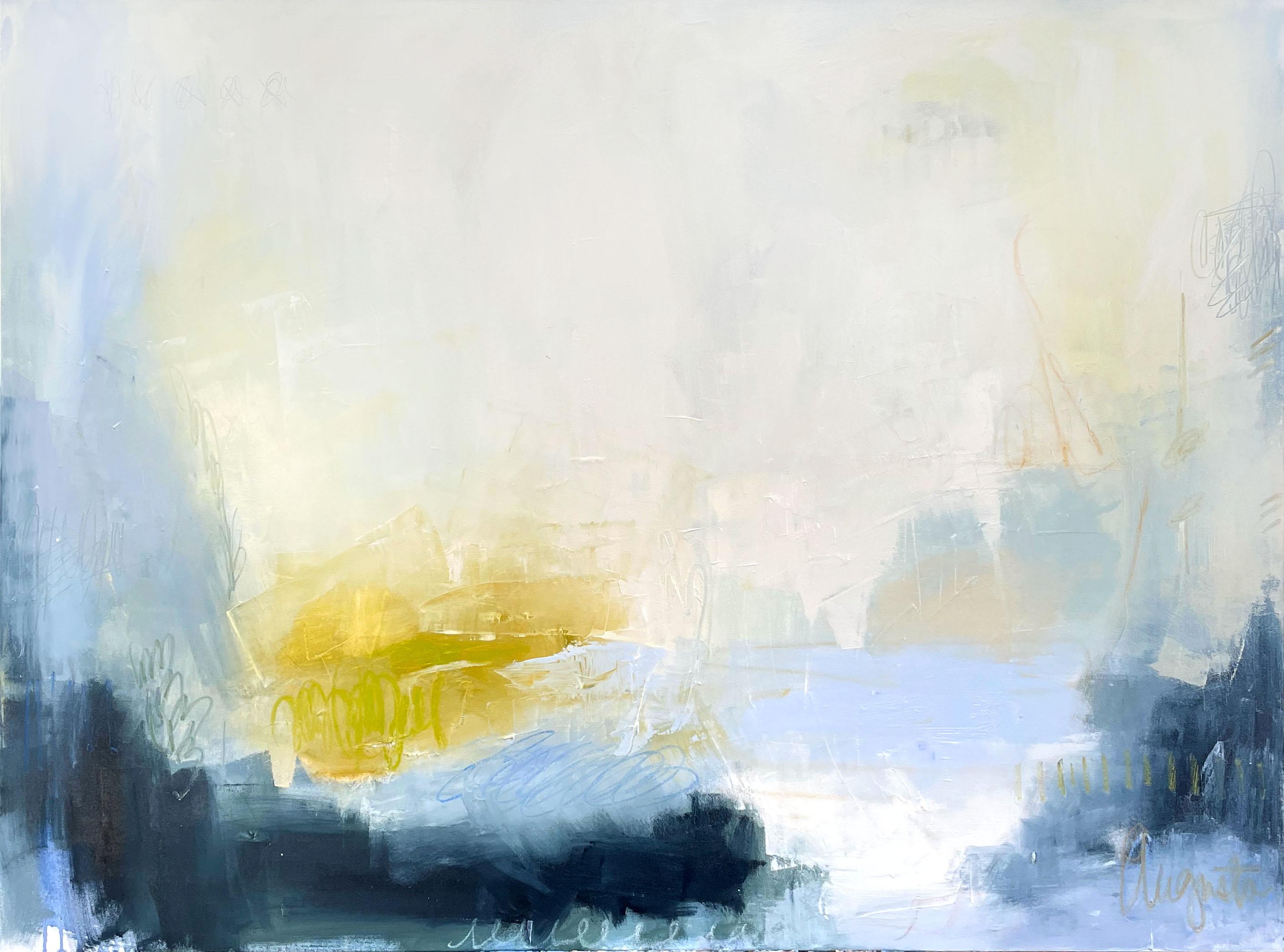 Augusta Wilson - Bruges by Augusta Wilson, Large Abstract Mixed Media ...