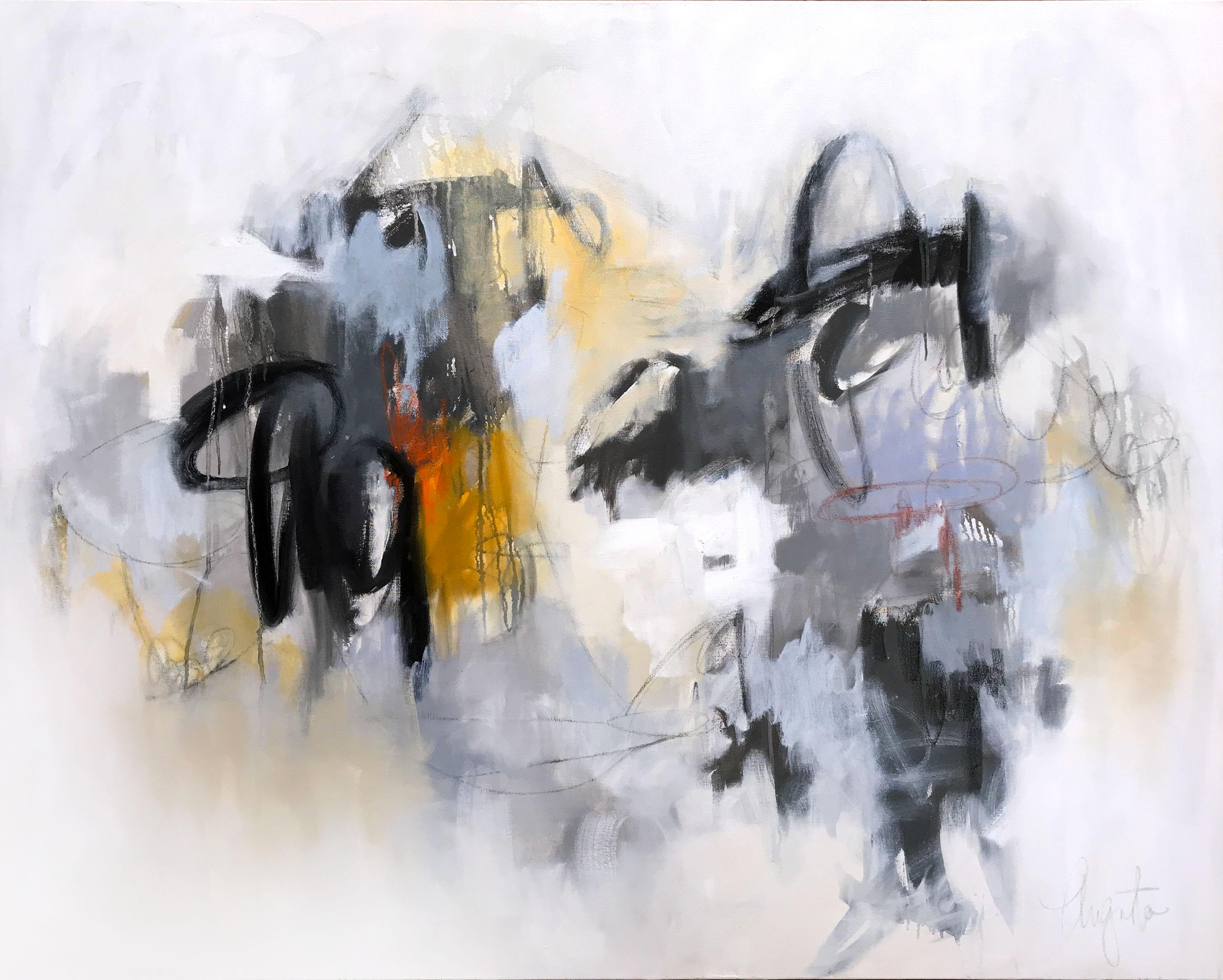 Augusta Wilson - Bruges by Augusta Wilson, Large Abstract Mixed Media ...
